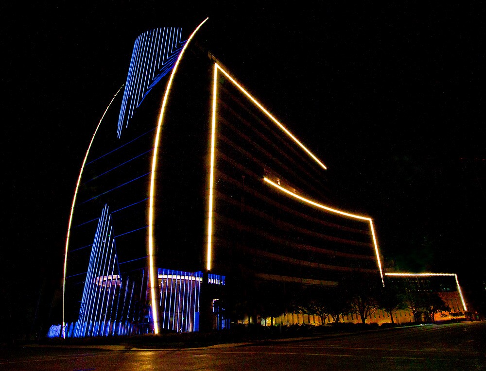 "Dallas Neon Building" by Ron Deage | Redbubble