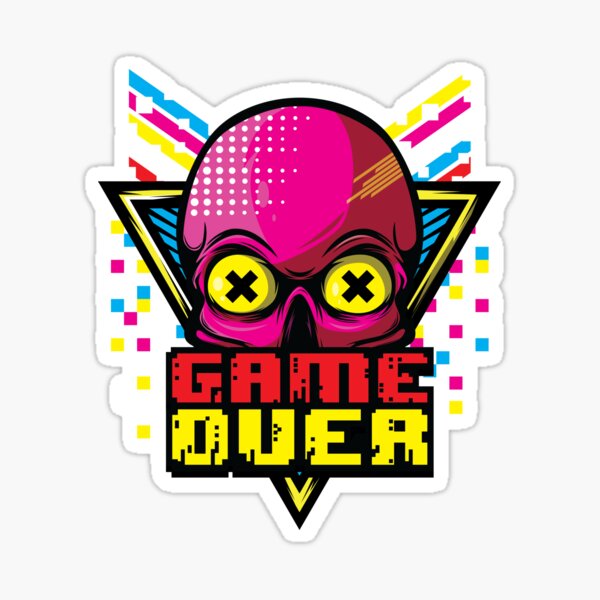 "Game Over Video Game Gamer Addict" Sticker for Sale by swiftyspade ...