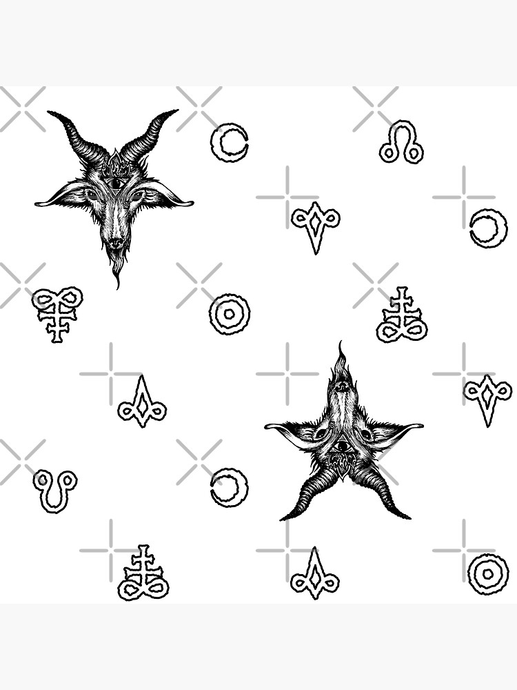 "Baphomet and occult alchemy symbols pattern" Sticker by ...