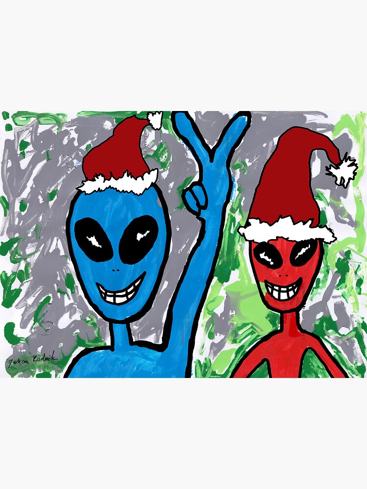 "Alien Christmas" Sticker for Sale by juhanrodrik | Redbubble