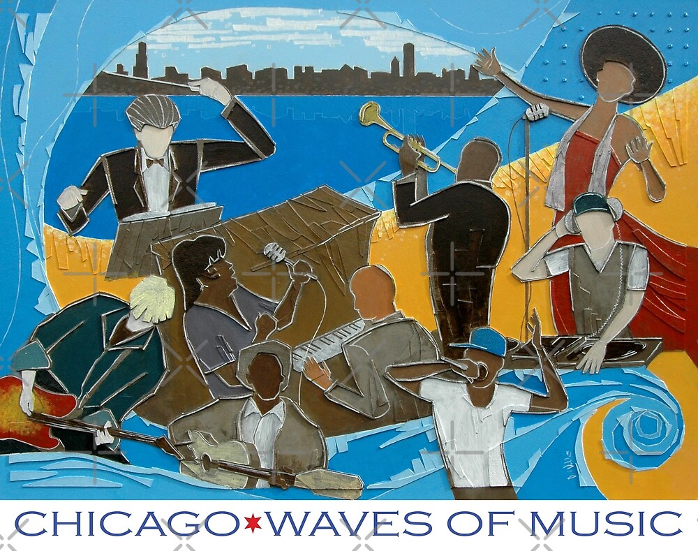 "Chicago - Waves of Music" by Michael Del Valle | Redbubble