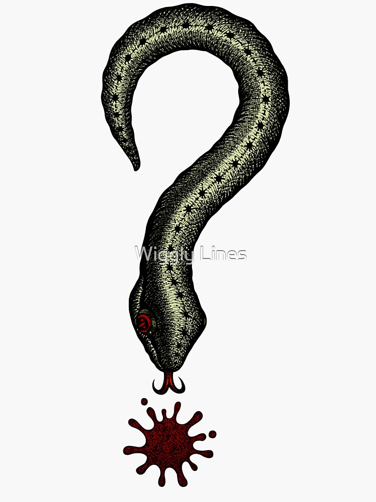 "Snake Question Mark" Sticker for Sale by WigglyLines | Redbubble