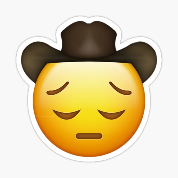 "Sad Cowboy Emoji" Sticker for Sale by sophiacodinachh | Redbubble