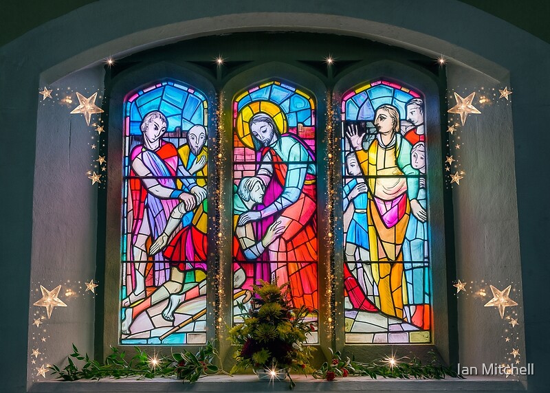 "Christmas Church Window" by Ian Mitchell | Redbubble