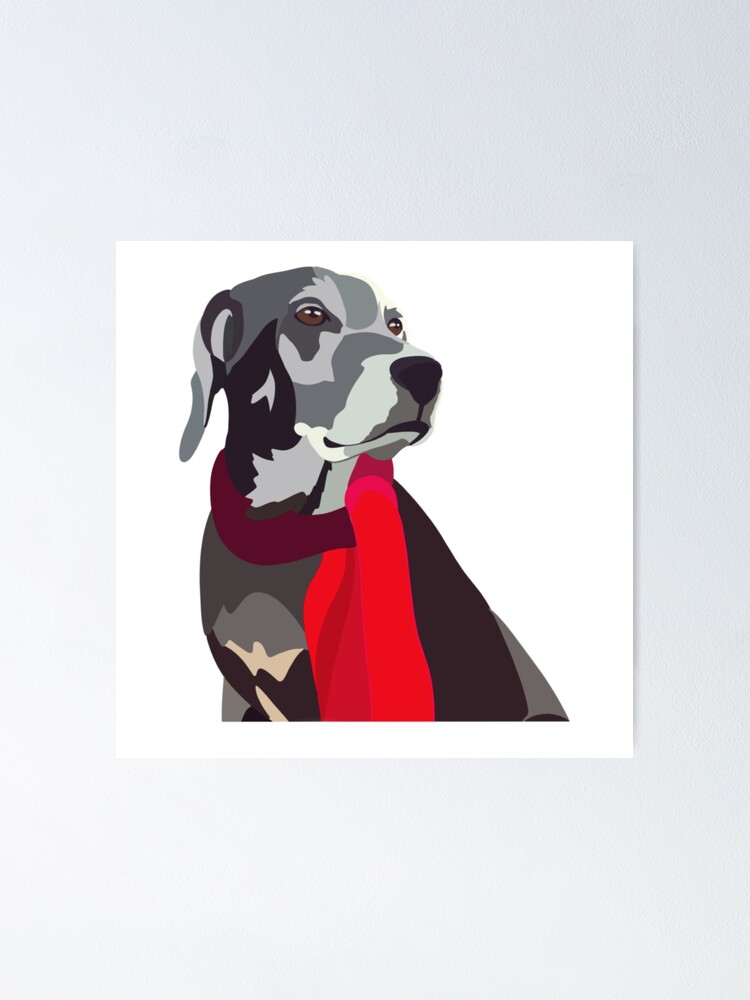 "Black Lab wearing a scarf " Poster by Celine-Tia | Redbubble