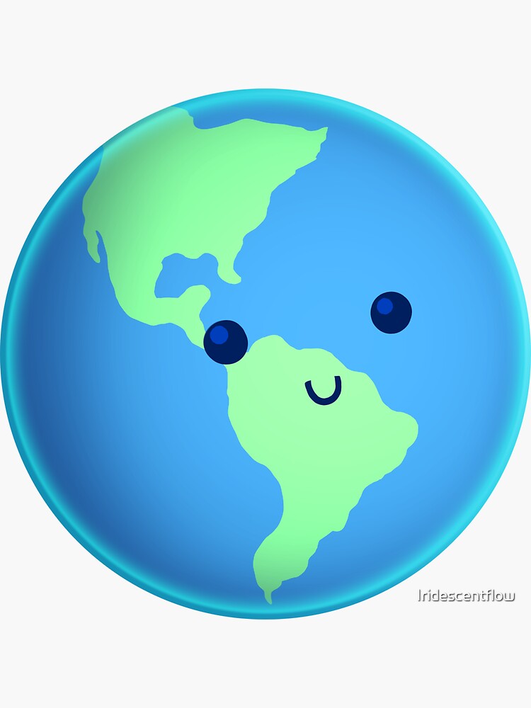"Cute Earth" Sticker for Sale by Iridescentflow | Redbubble