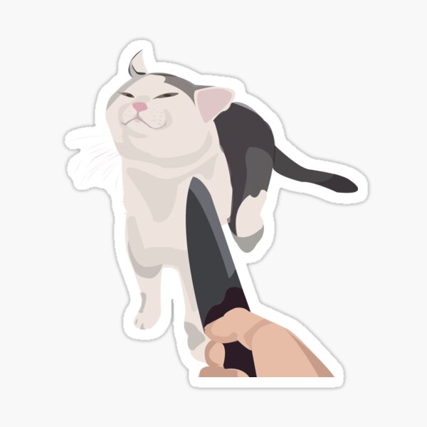 "Knife Cat" Sticker for Sale by izzymturner | Redbubble
