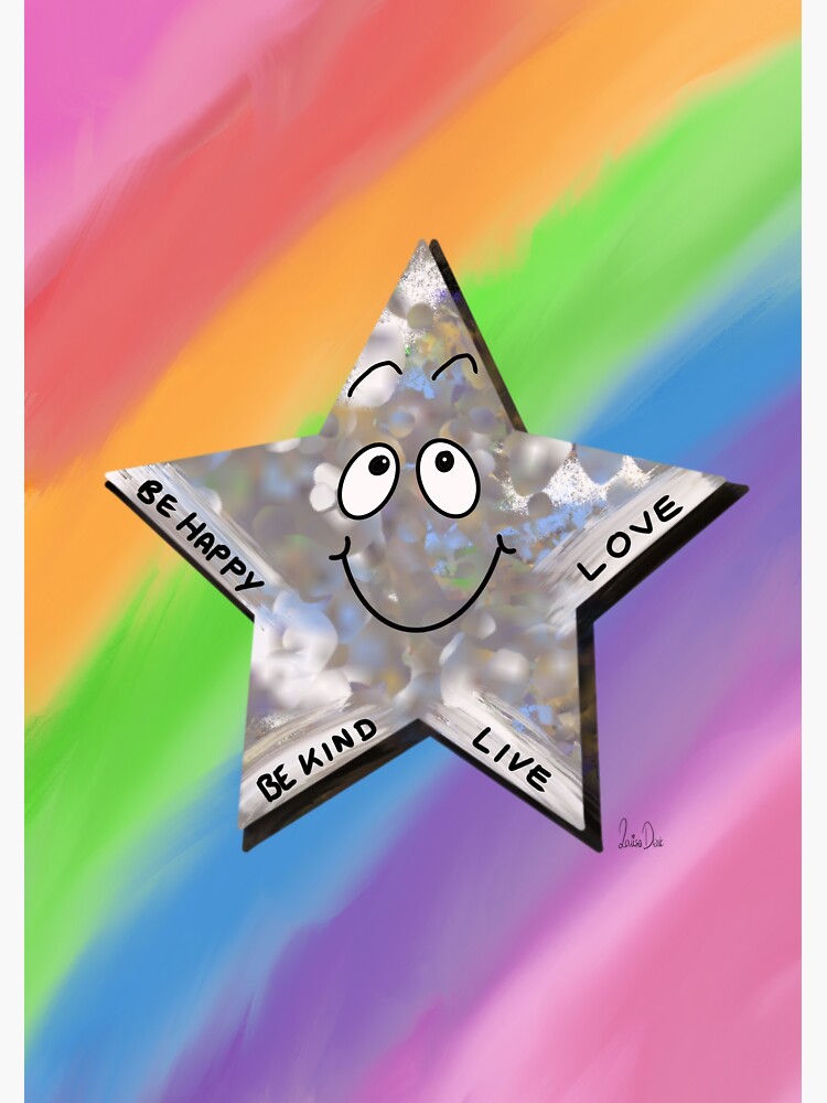 "Happy Star" Sticker for Sale by LouisaDent | Redbubble