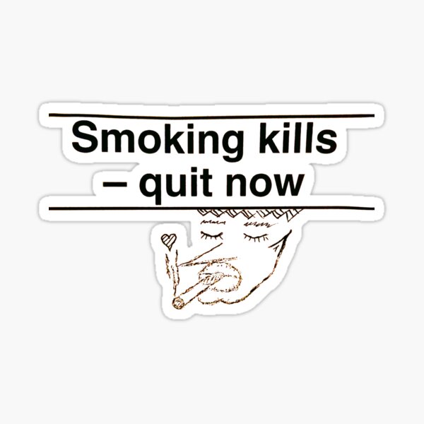 "Smoking Kills" Sticker by broken-penguin | Redbubble