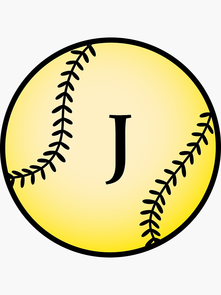 "Softball ball J" Sticker by SmileMiau | Redbubble