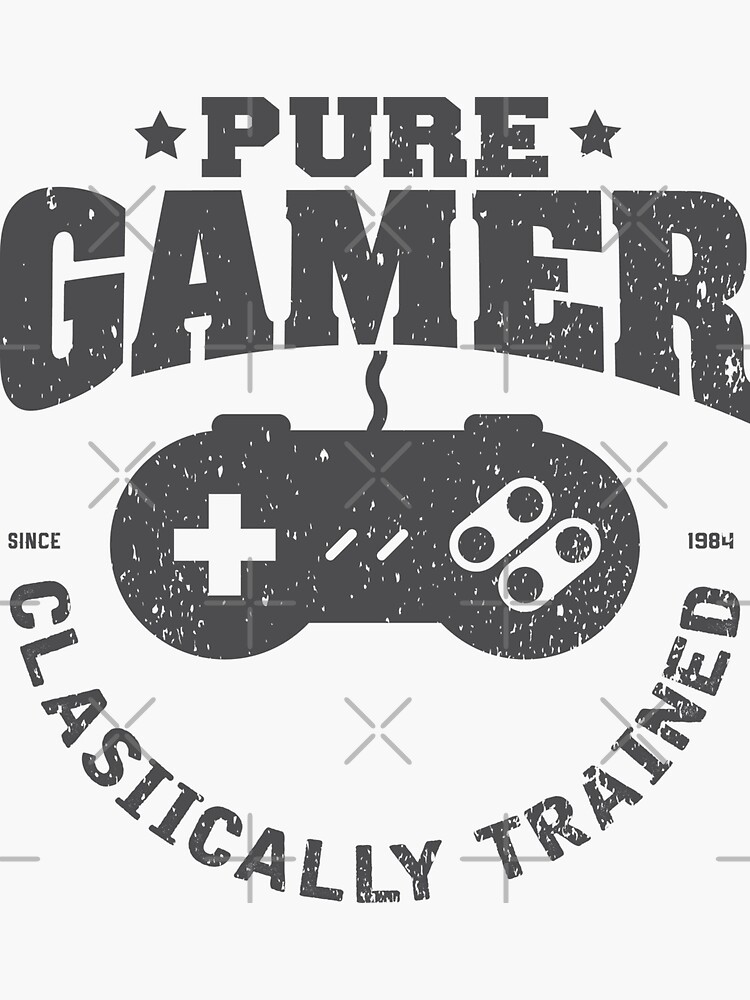 "Pure Gamer Classically Trained" Sticker by VibrantGifts | Redbubble