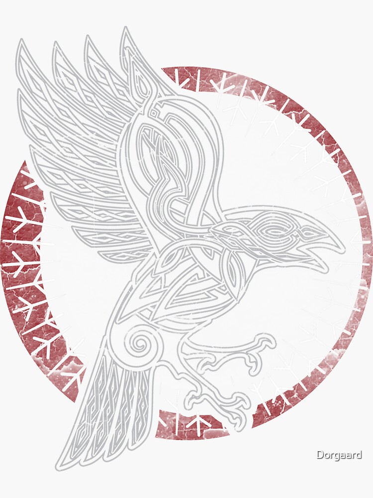 "Viking raven Hugin Munin" Sticker for Sale by Dorgaard | Redbubble