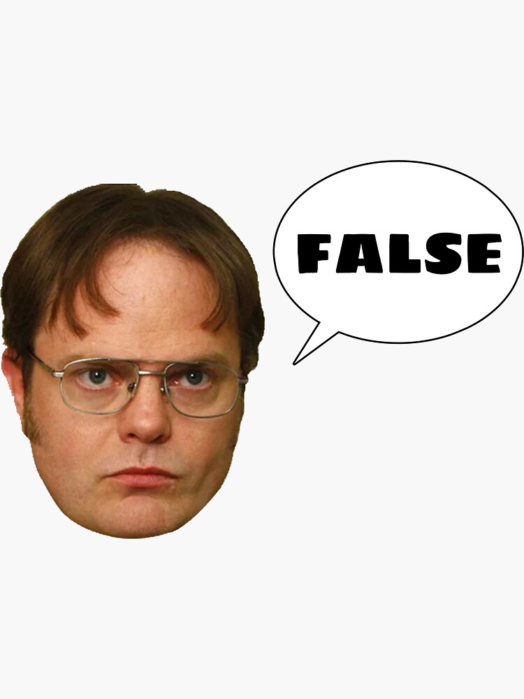 "False- Dwight Schrute" Sticker for Sale by alexandramaexo | Redbubble