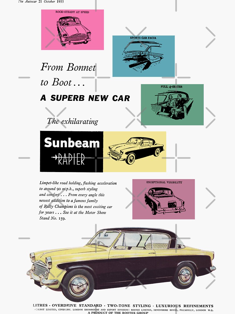 "SUNBEAM RAPIER" Sticker by ThrowbackM2 | Redbubble