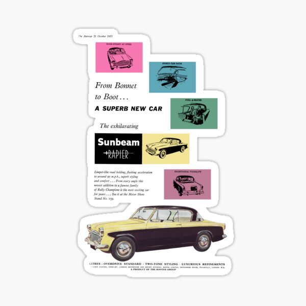 "SUNBEAM RAPIER" Sticker by ThrowbackM2 | Redbubble