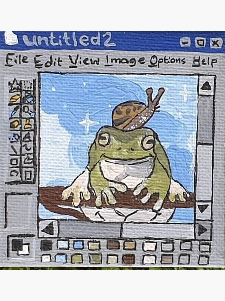 "Frog and Snail MS Paint Painting" Sticker for Sale by loumiq | Redbubble