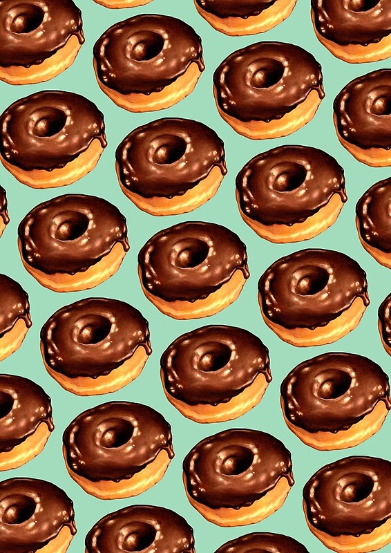 "Chocolate Donut Pattern - Teal" by Kelly Gilleran | Redbubble