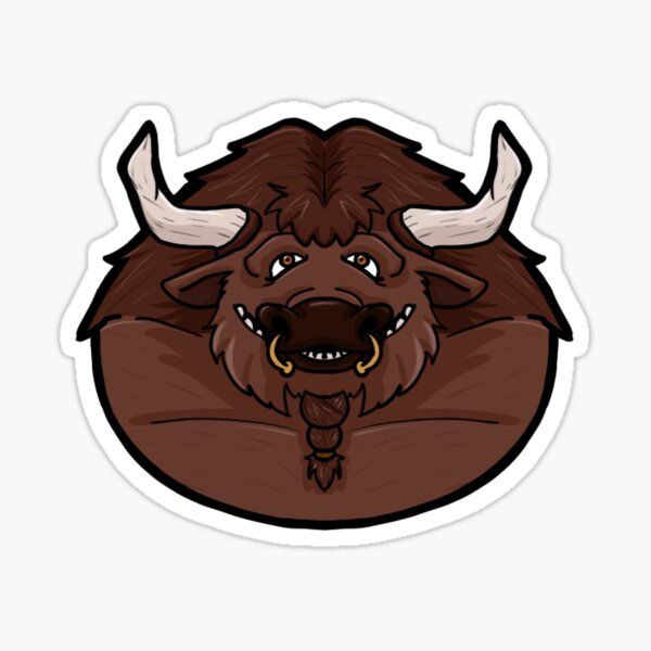 "Clarence the Tauren" Sticker by Ayarea | Redbubble