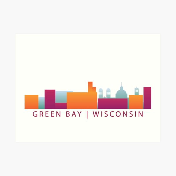 "Green Bay Skyline - Colors" Art Print by GBSwagShop | Redbubble