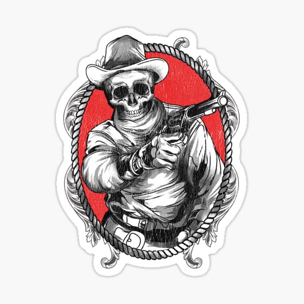 " Skeleton Cowboy " Sticker by Mrpotts73 | Redbubble