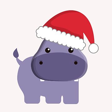 "Christmas Hippo" Poster for Sale by denisetees | Redbubble