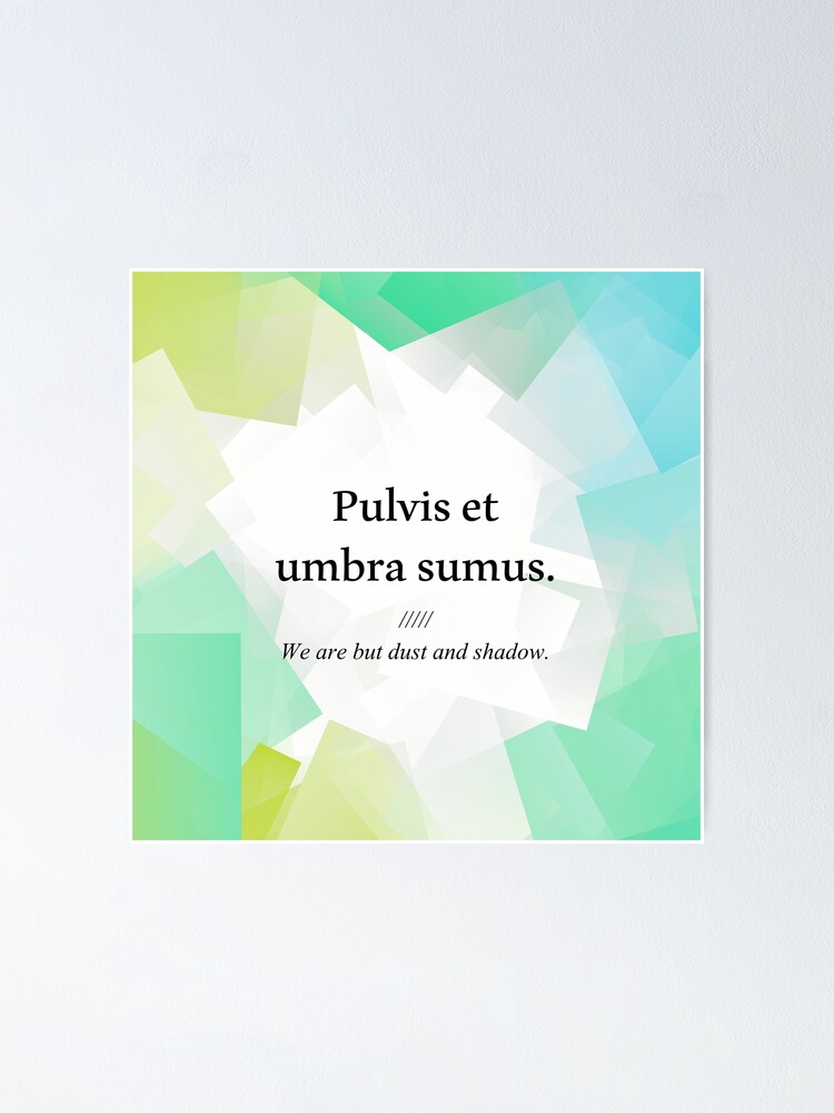 Póster for Sale con la obra «Cita en latín: Pulvis et umbra sumus, No ...