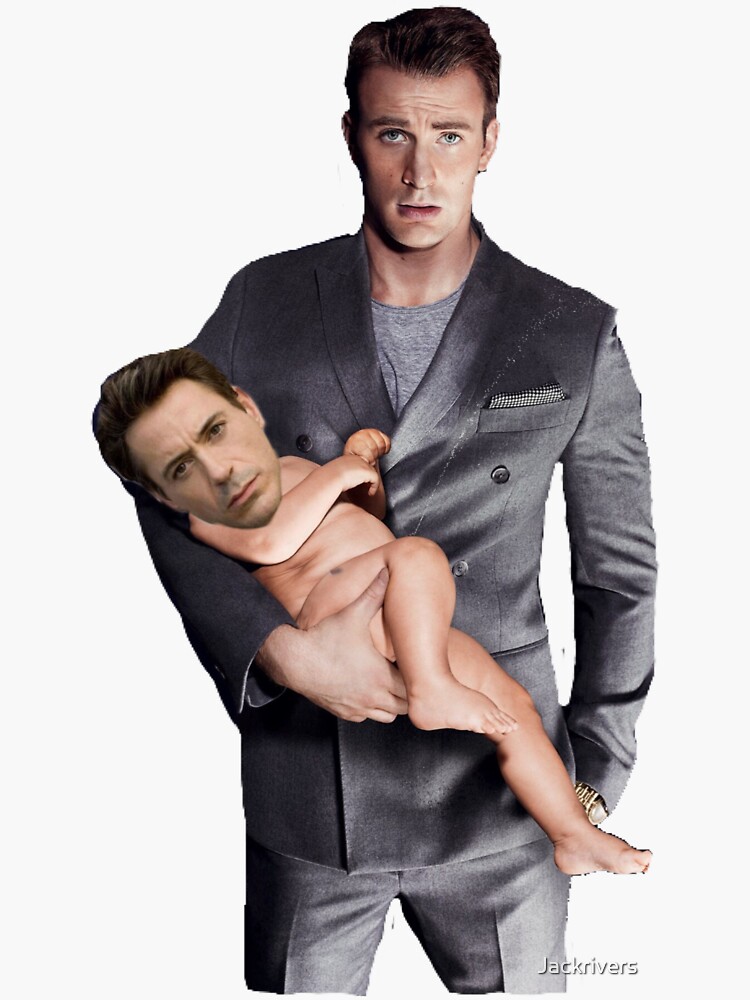 "Chris Evans RDJ Baby" Sticker for Sale by Jackrivers | Redbubble