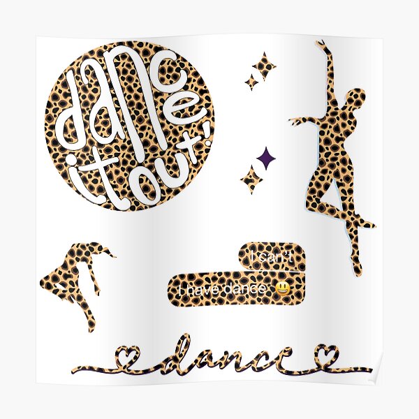 "Cheetah Animal Print Dance Sticker Pack" Poster for Sale by The-Goods ...