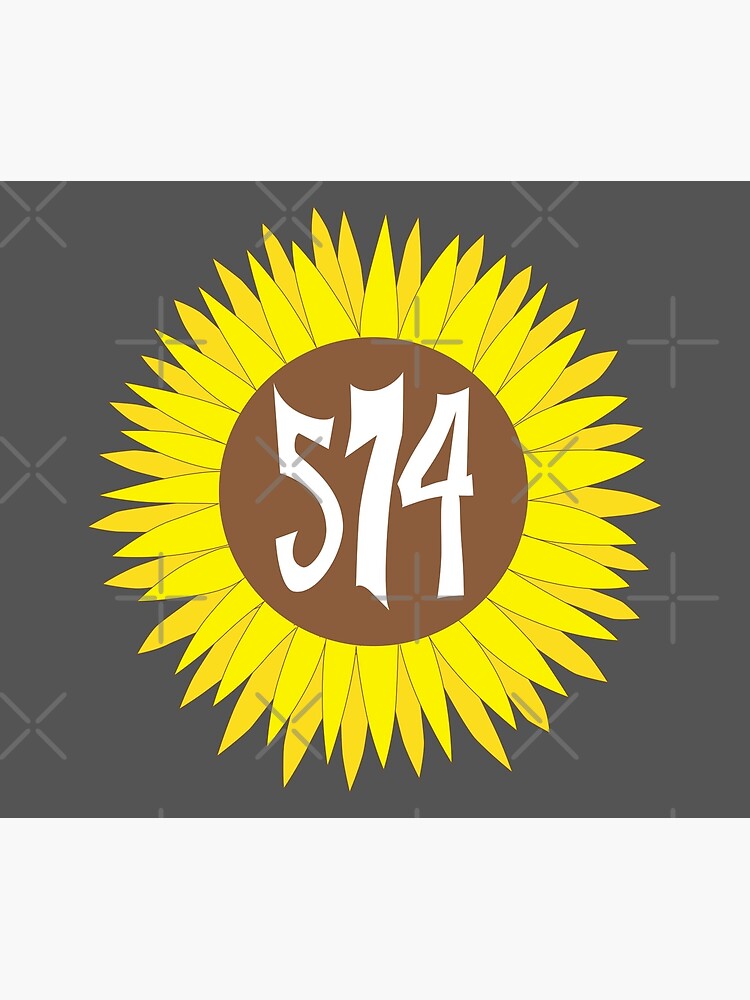 "Hand Drawn Indiana Sunflower 574 Area Code" Poster for Sale by ...