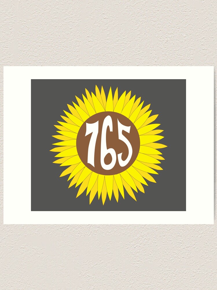 "Hand Drawn Indiana Sunflower 765 Area Code" Art Print for Sale by ...