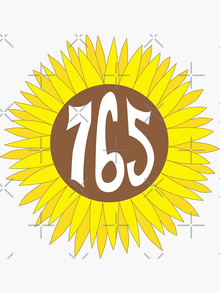 "Hand Drawn Indiana Sunflower 765 Area Code" Sticker by itsrturn ...