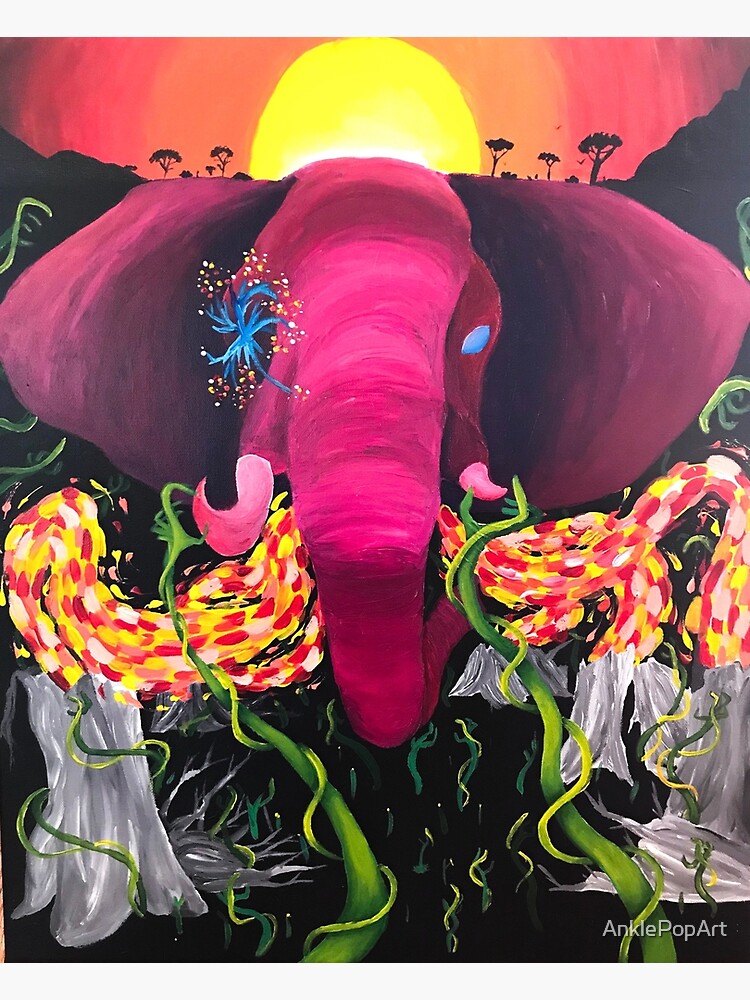 "Pink Elephant" Poster for Sale by AnklePopArt | Redbubble
