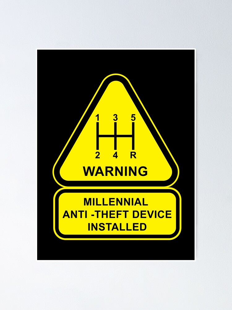 "Millenial Anti Theft Device Manual Car" Poster for Sale by ...