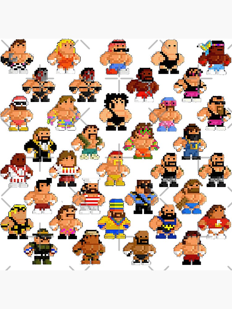 "Old School 8 bit Wrestlers from the 80s-90s" Art Print for Sale by Mr ...