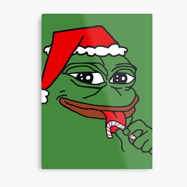 "Pepe The Frog Santa Claus Christmas card smug face licking candy cane ...