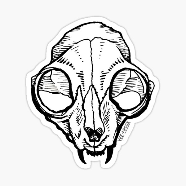"Cat Skull" Sticker by StregaSerpente | Redbubble