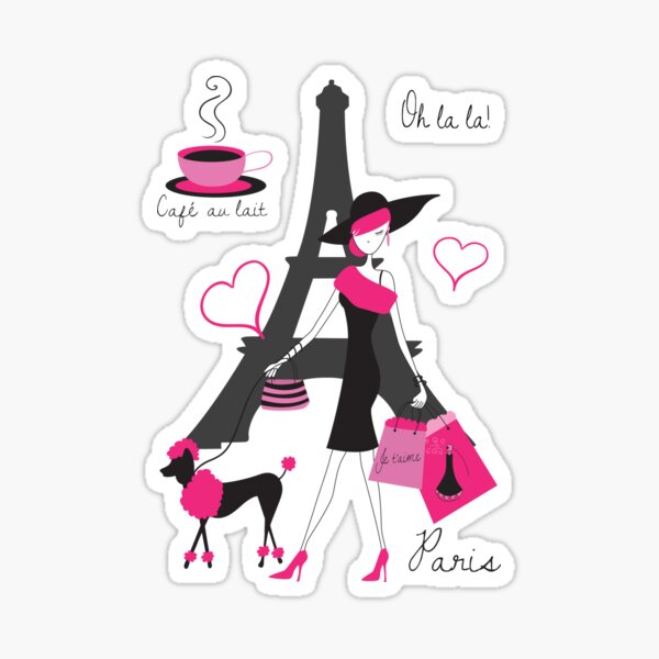 "Pink In Paris" Sticker by Amanda-Lakey | Redbubble