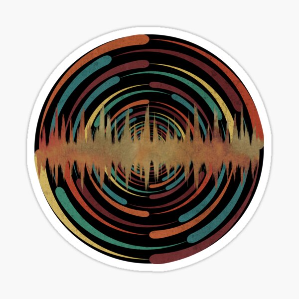 "Geometric Sunset Vibes - Sound Wave" Sticker for Sale by maryedenoa ...