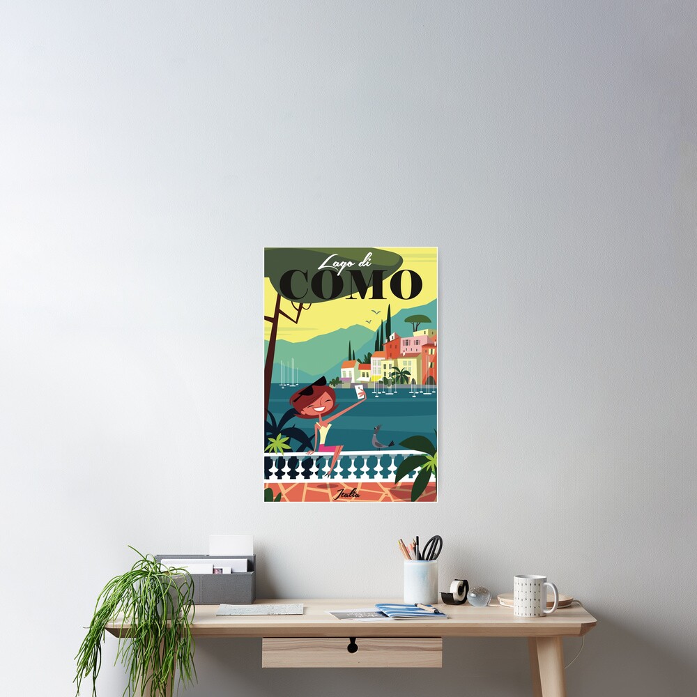 Poster « Affiche Du Lac De Côme Par Gagodel Redbubble