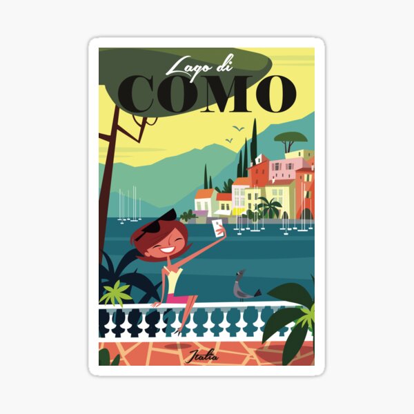 "Lake Como poster" Sticker for Sale by Gary Godel | Redbubble