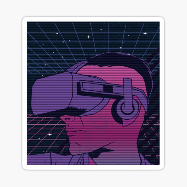 "Retrowave Synthwave, virtual reality" Sticker for Sale by DerSenat ...