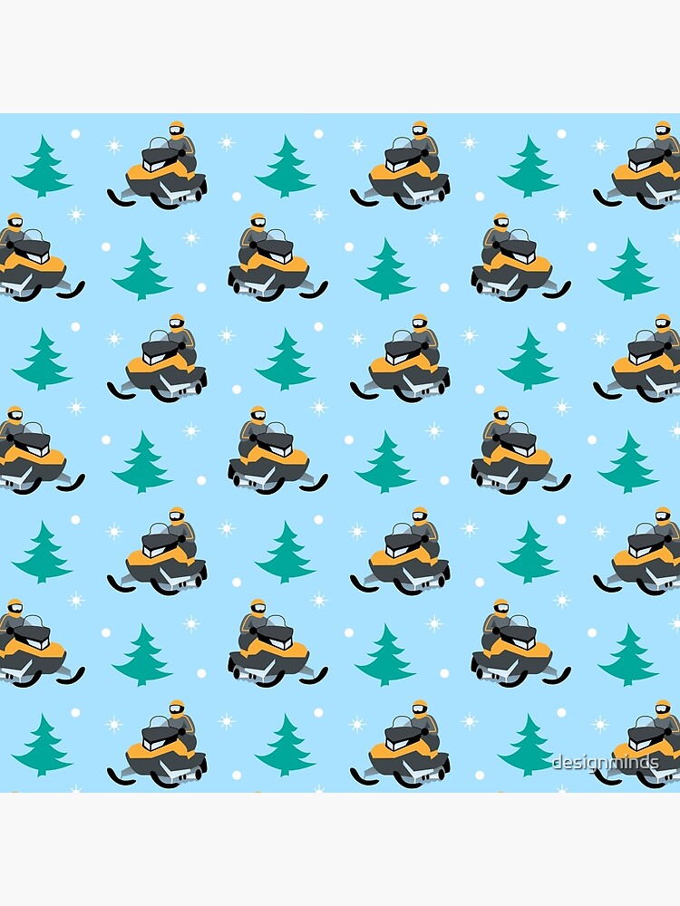 "Snowmobile Pattern (yellow)" Art Print for Sale by designminds | Redbubble