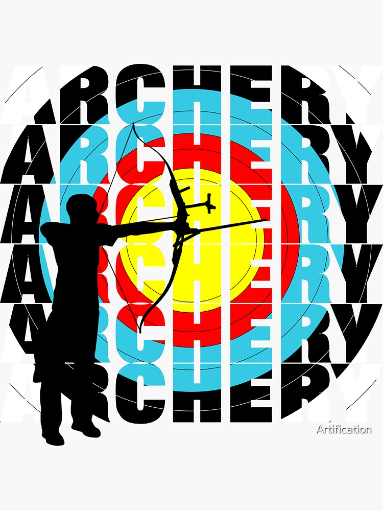 "Archery Target Board Word Art Typography Graphic" Sticker by ...