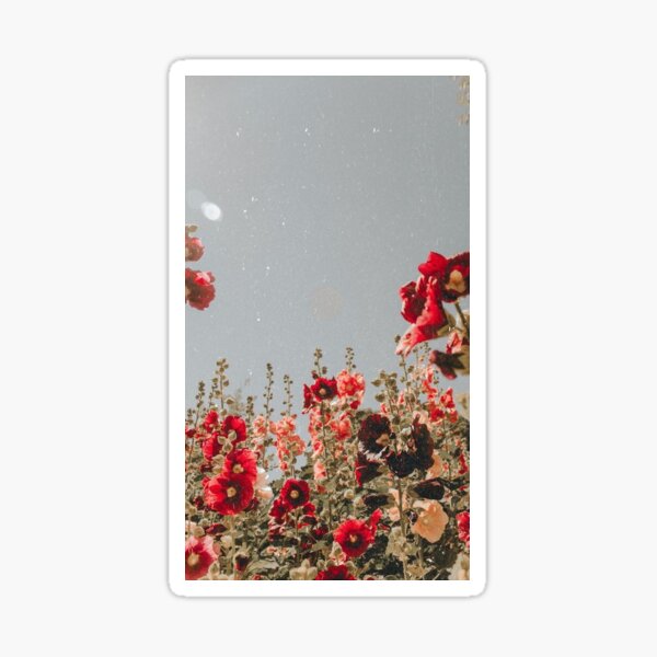 "red flower" Sticker by raxsa | Redbubble