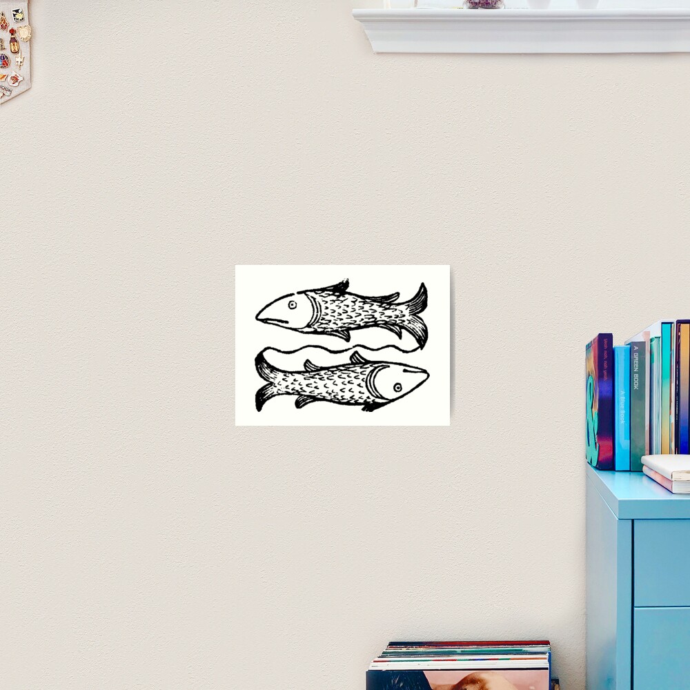 "Medieval Zodiac Horoscope Pisces Fish" Art Print by Pixelchicken ...