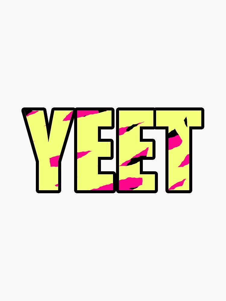 "Yeet slang logo in neon block letters" Sticker by joinrdie | Redbubble