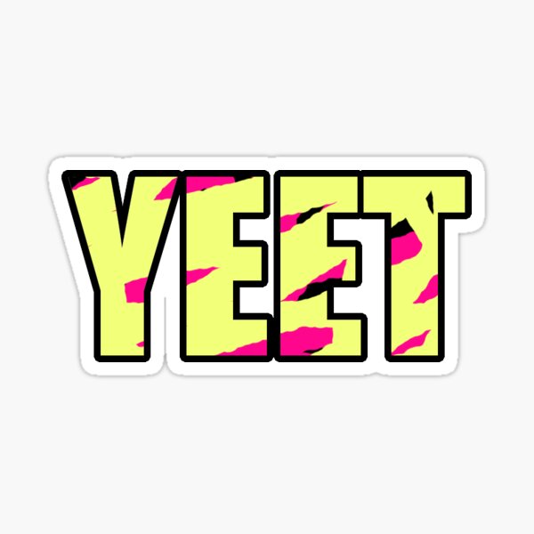 "Yeet slang logo in neon block letters" Sticker by joinrdie | Redbubble
