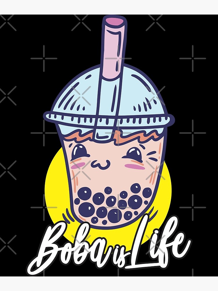"Cute Kawaii Boba Is Life Bubble Tea Boba Tea" Metal Print by killbotx ...