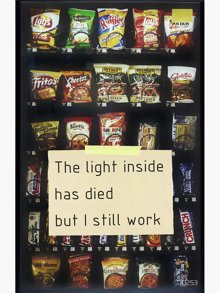 "The light inside has died but I still work" Sticker by 00253 | Redbubble