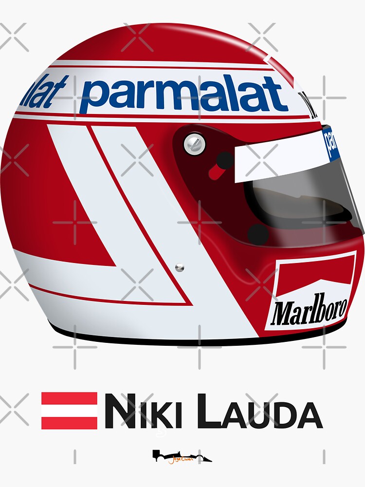 "Niki Lauda - 1984 Helmet" Sticker for Sale by JageOwen | Redbubble